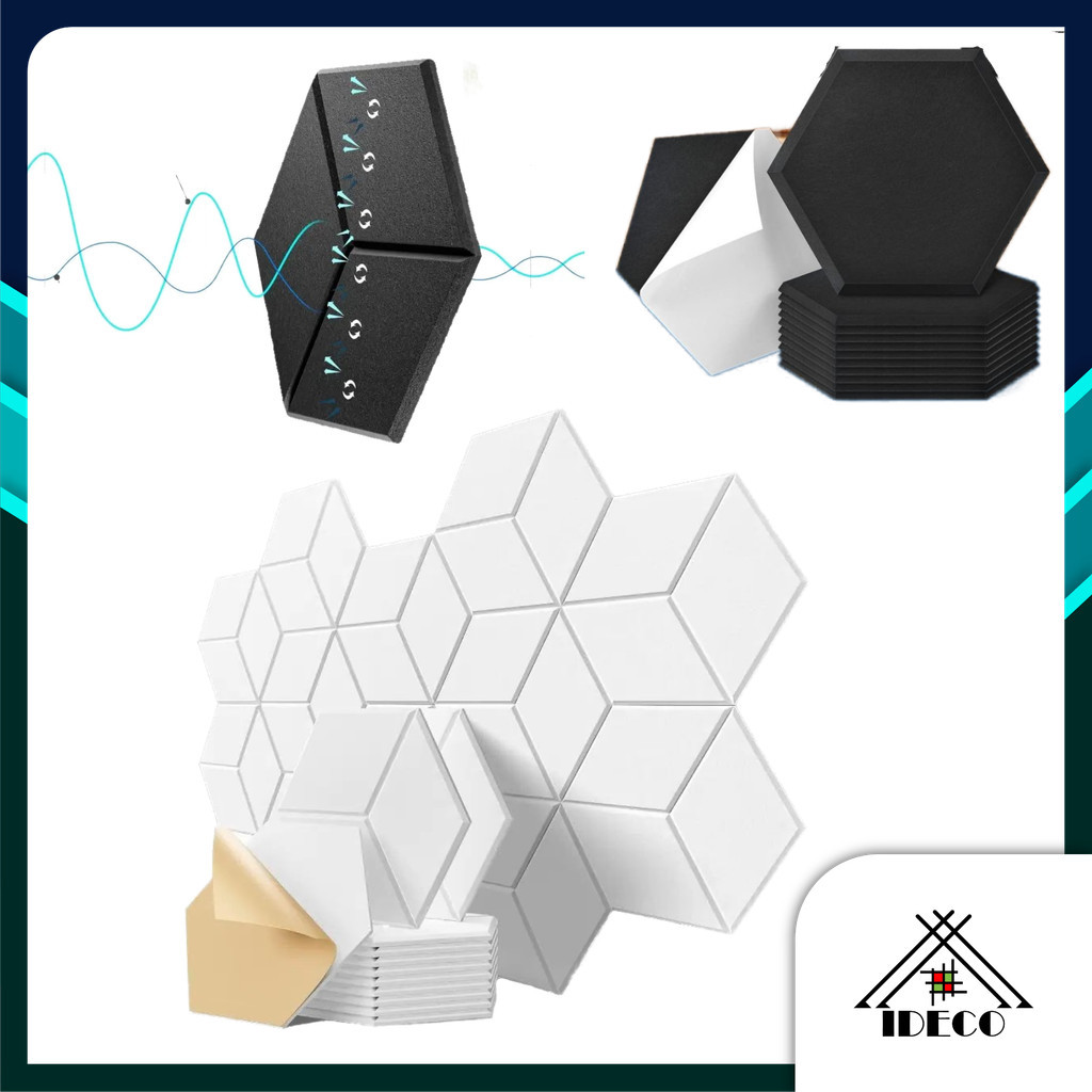iDECO™ 12 Pcs Sound Proof Acoustic Panel Soundproofing Wall Stickers ...