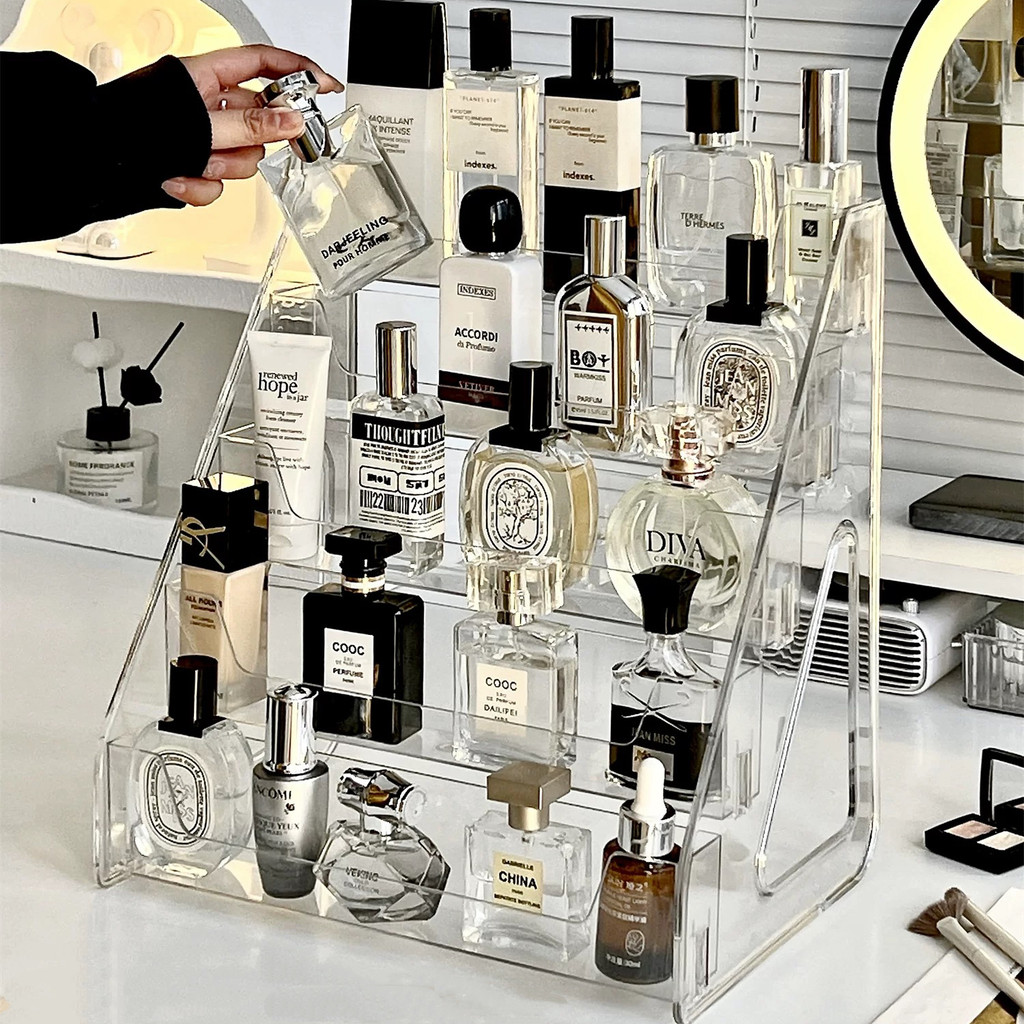 Widening Upgrade 5 Layers Ladder Perfume Organizer Transparent Acrylic ...