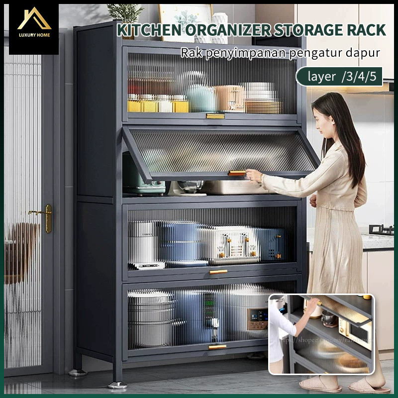 3/4/5layer Rak Dapur Kabinet Kitchen Organizer Storage Rack Microwave ...