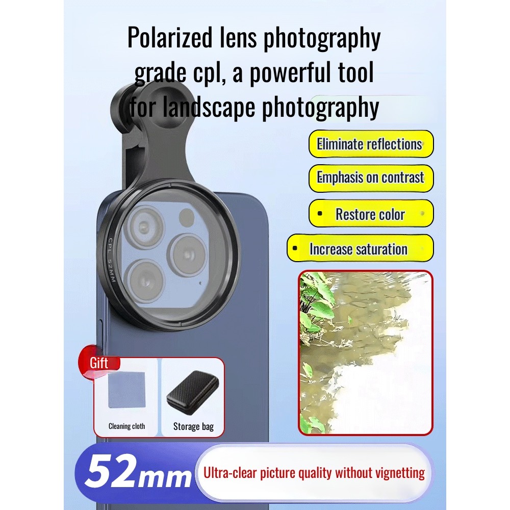 【4K Cinematic-Grade】Mobile Phone Polarizing Filter | Anti-Glare HD Lens ...