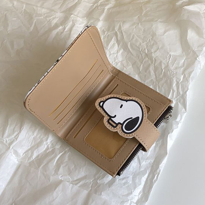 New Cute Cartoon Snoopy Short Girl Wallet Coin Purse Zipper Coin ...