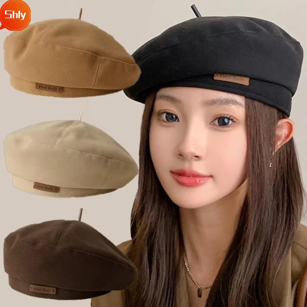 SHLY Beret, Artist Style Retro Painter Hat, Light Luxury Solid Color ...