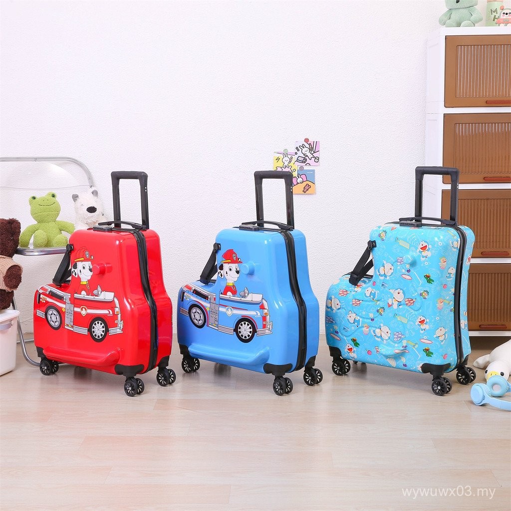 Children Doraemon Trolley Influencer Can Mount Can Riding Suitcase Baby ...