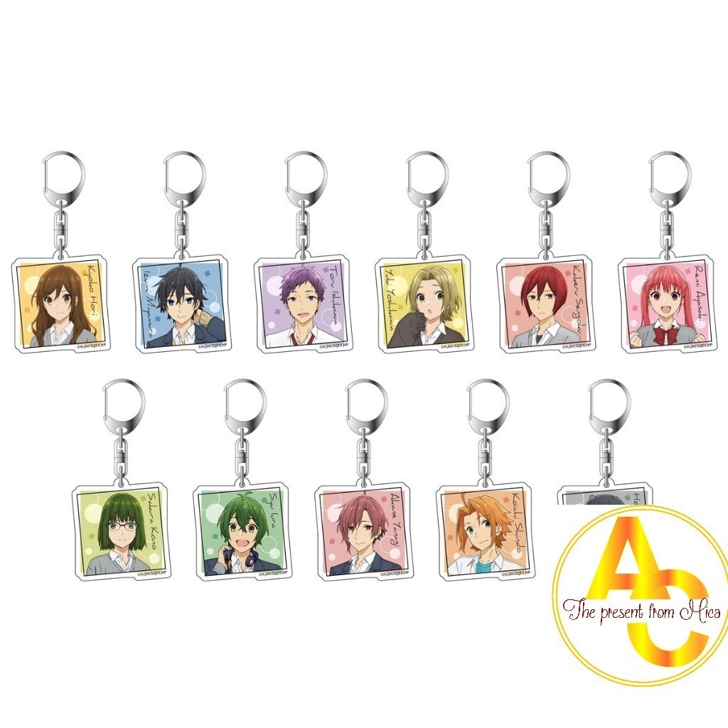 (Mica In acrylic) Cute HORIMIYA ver ANIMAL EARS keychain with chibi ...