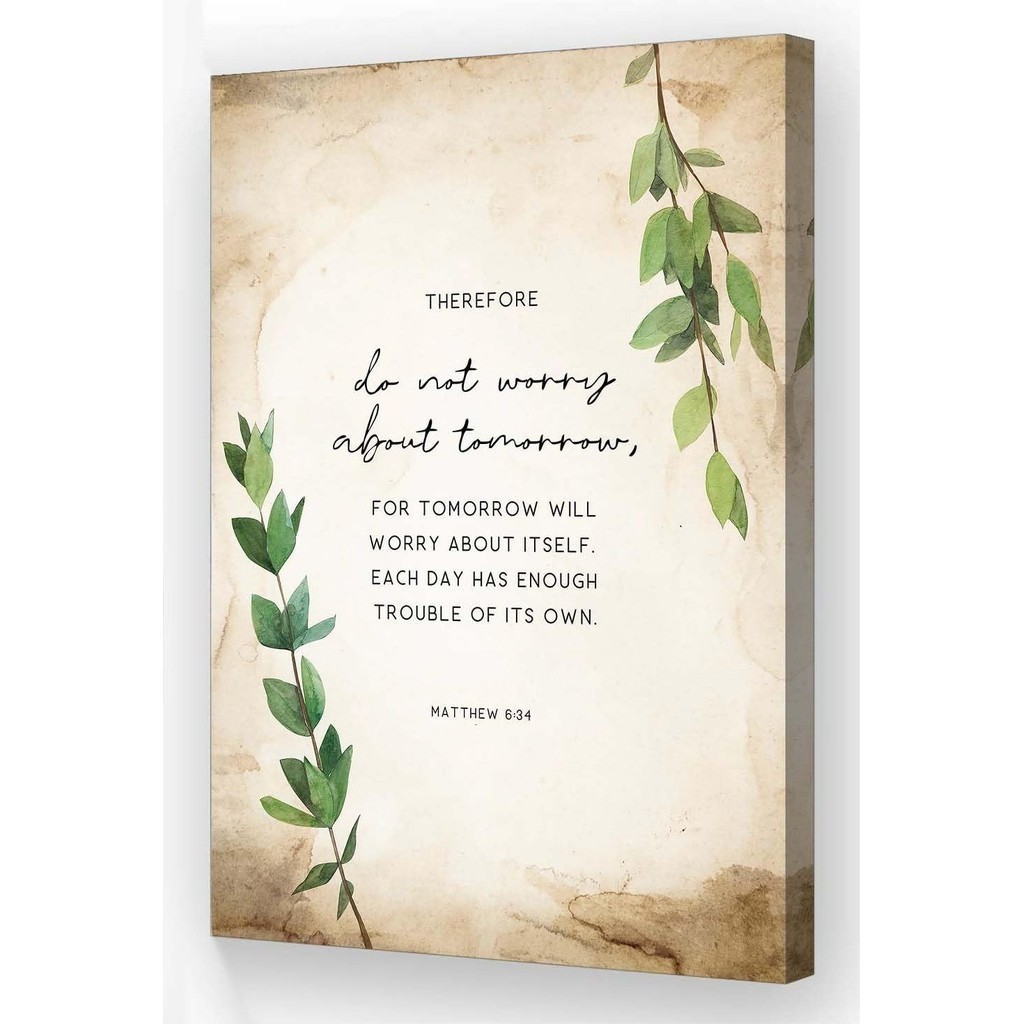 Pop Poster Matthew 6 34 Bible Verse Wall Art Baptism Gift Scripture ...