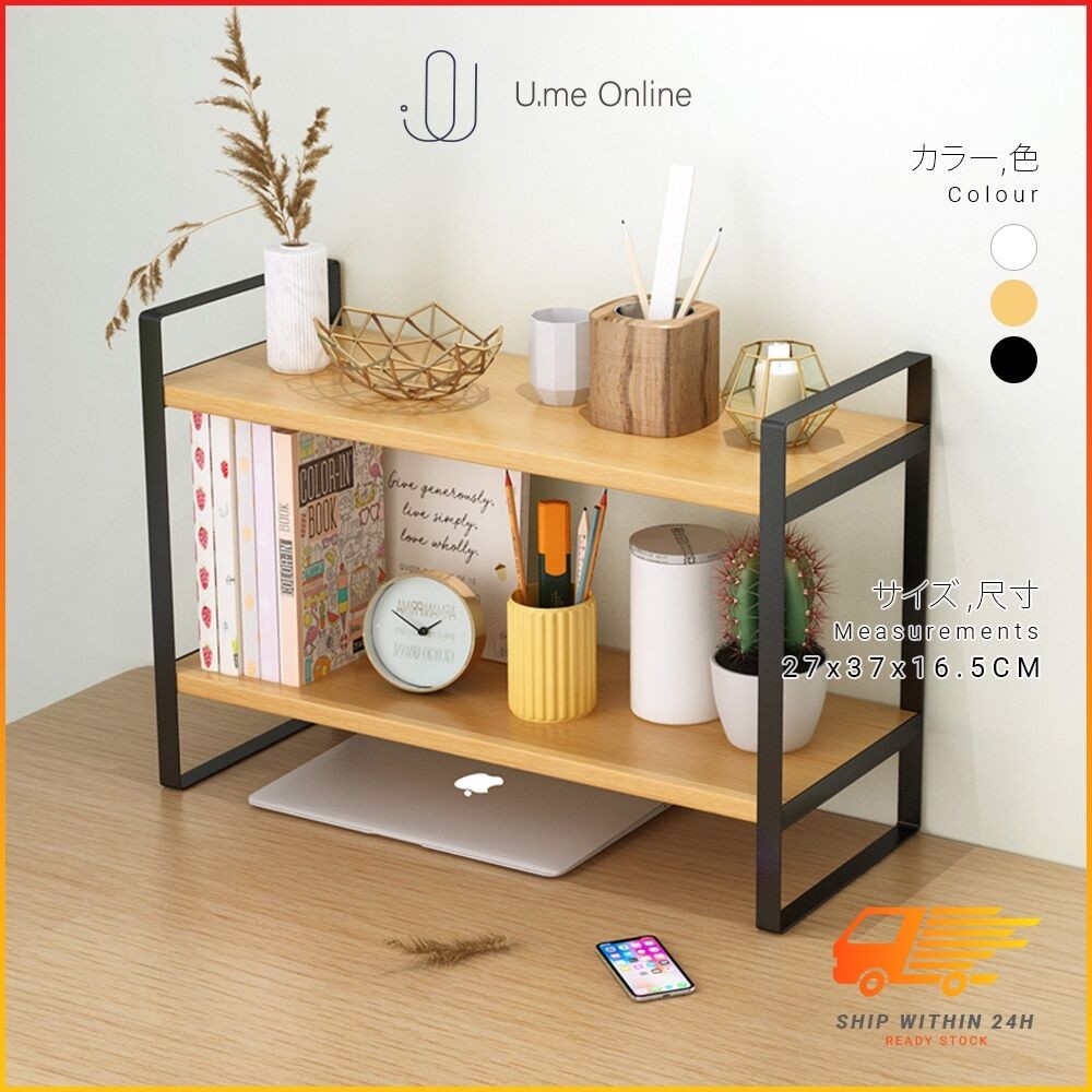 MYWooden Book Shelf Portable Office Table Book Rack Make up Study Table ...