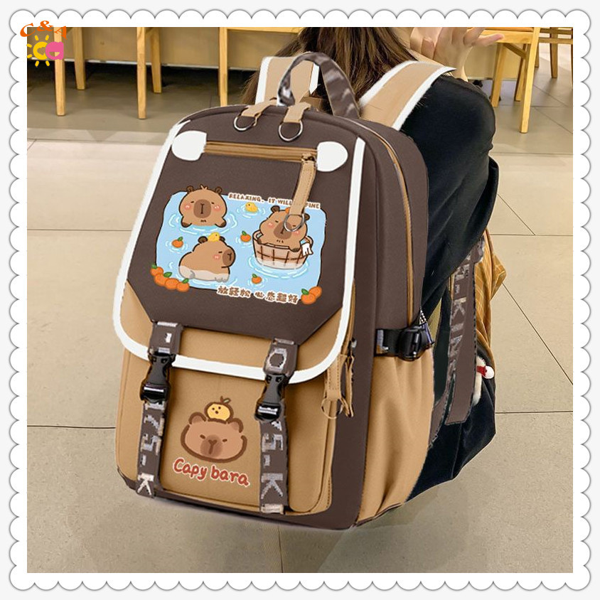 46cm Kapibara School Bag Backpack Cute Capybara Backpack Large Capacity ...