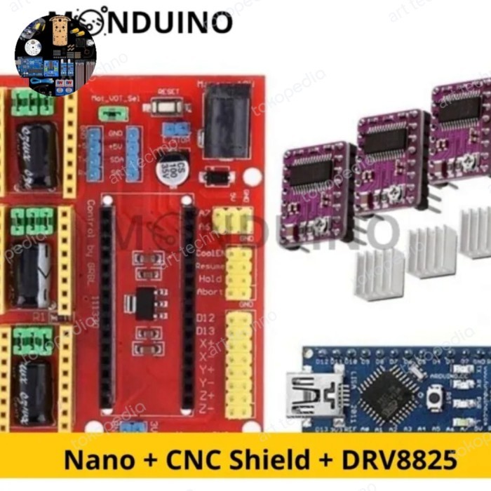 Ns99 Nano CNC Shield v4 driver drv8825 with heatsink v4.0 Arduino ...