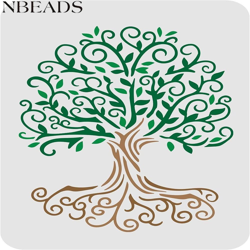 1pc Tree of Life Drawing Stencil 29.7x21cm Reusable Life Tree Stencil ...