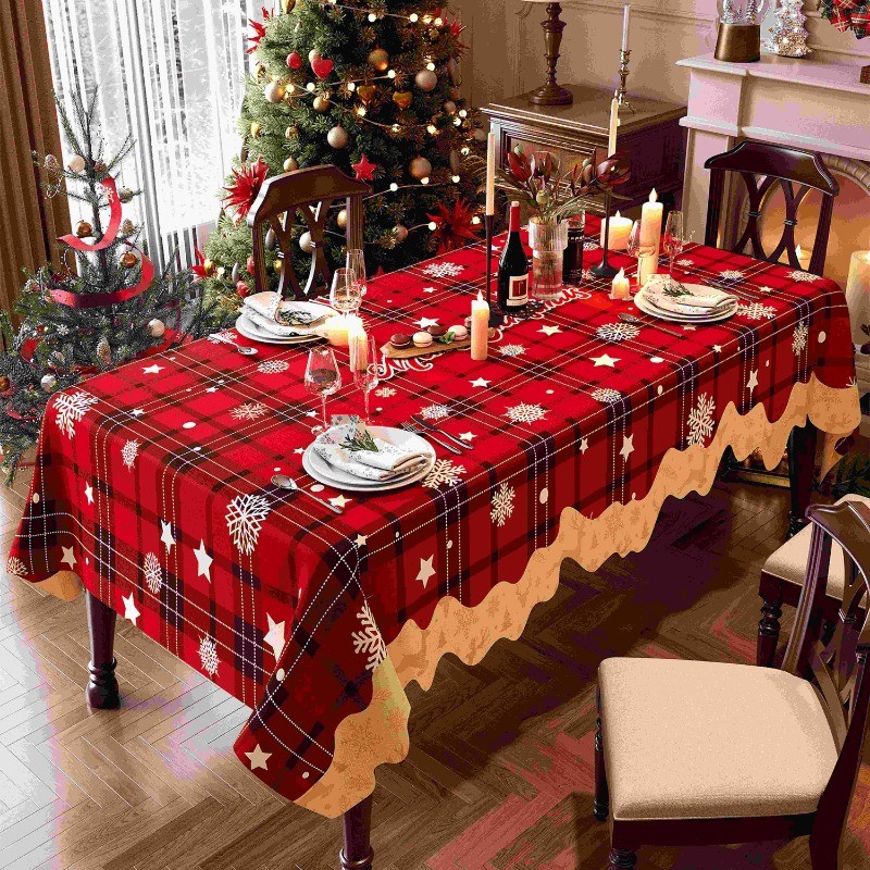 Christmas Red Plaid Tablecloth Living Room Dining Table Coffee Table ...