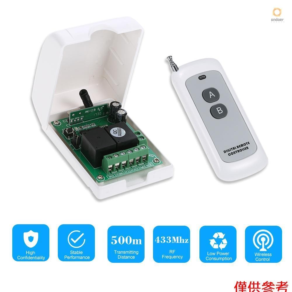 Smart Home 433Mhz RF DC 12V 2CH Learning Code Wireless Remote Control Switch Relay Receiver ...