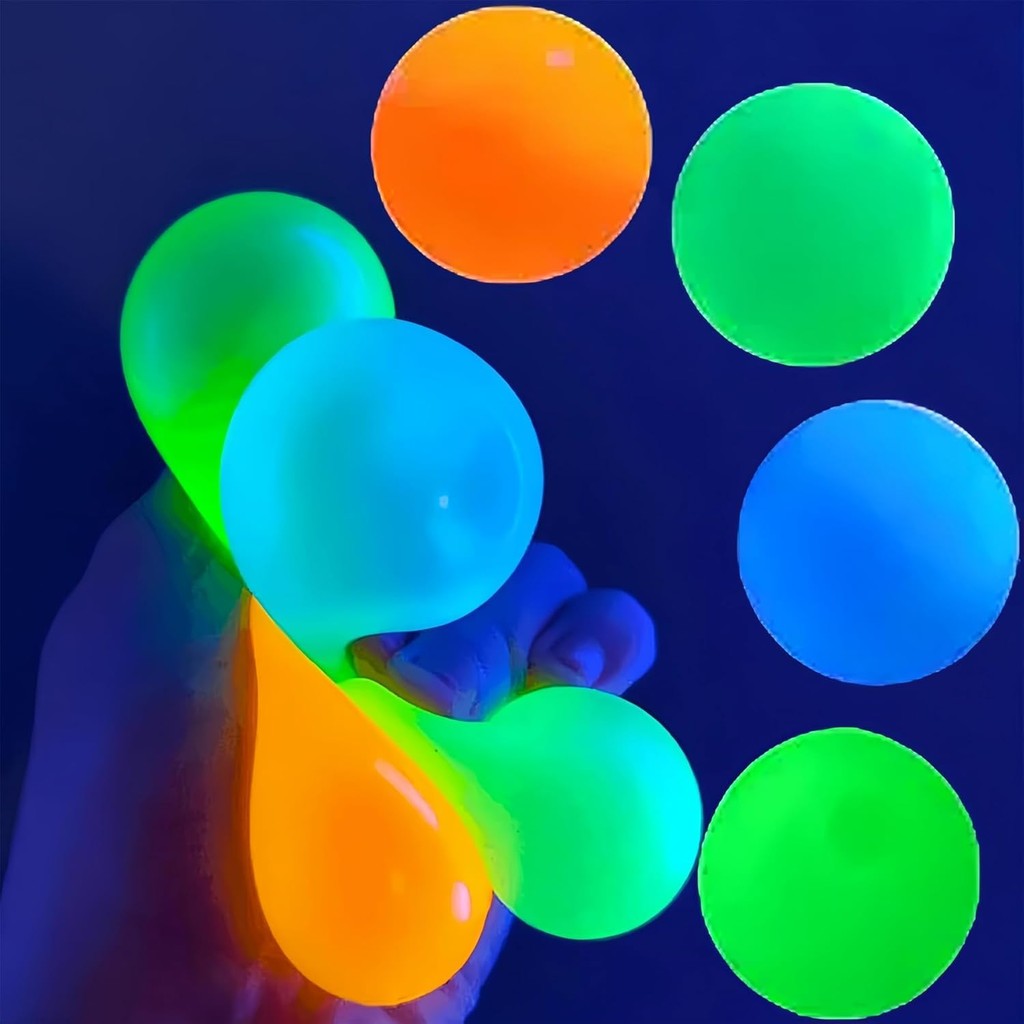 Glow in The Dark Sticky Balls, Sticky Balls, Balls for Kids and Adults ...