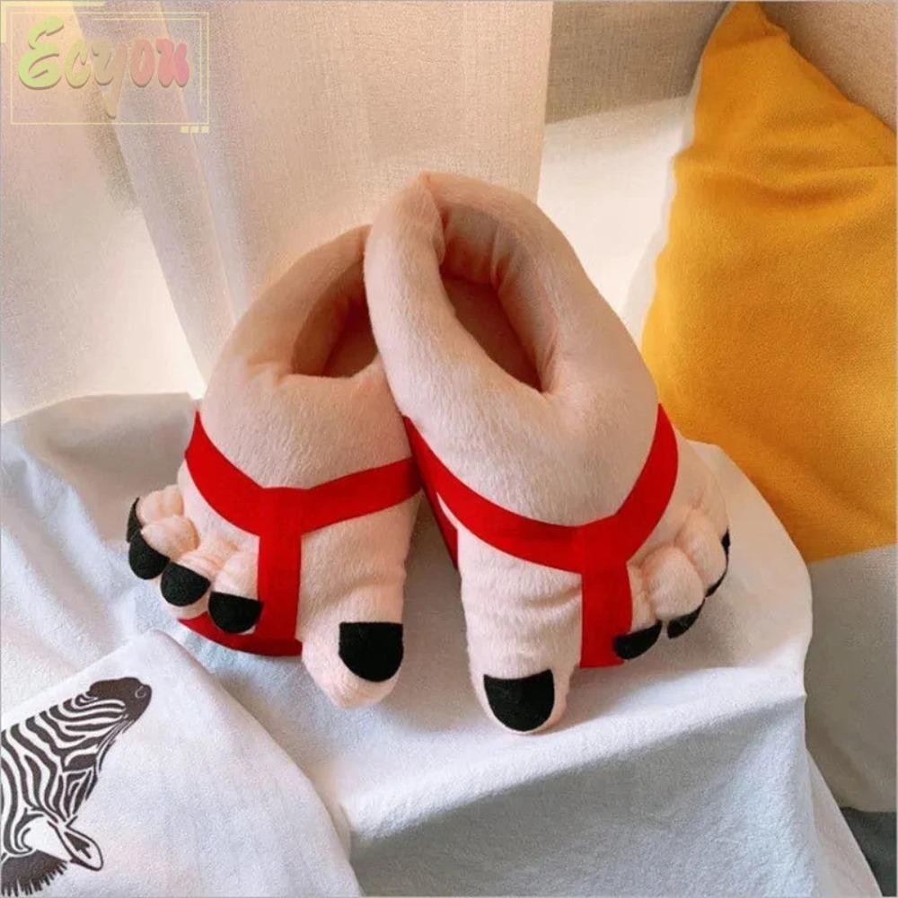 ECYOU Funny Slippers, Cotton Big Feet Big Toe Shoes, Couples Funny Soft ...