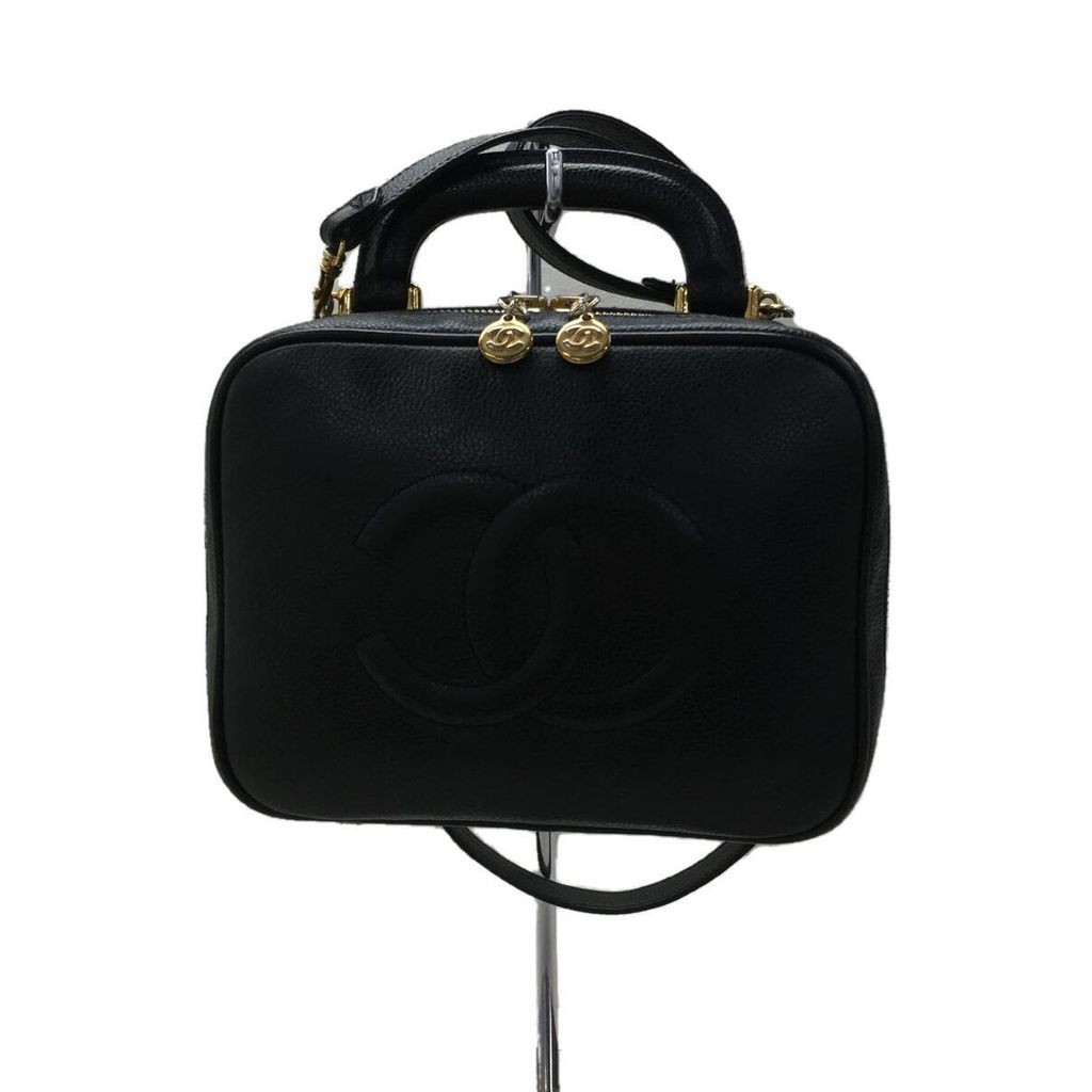 CHANEL Handbag Leather Black Plain 1966 OCT Coco Mark 2 Way Box ...