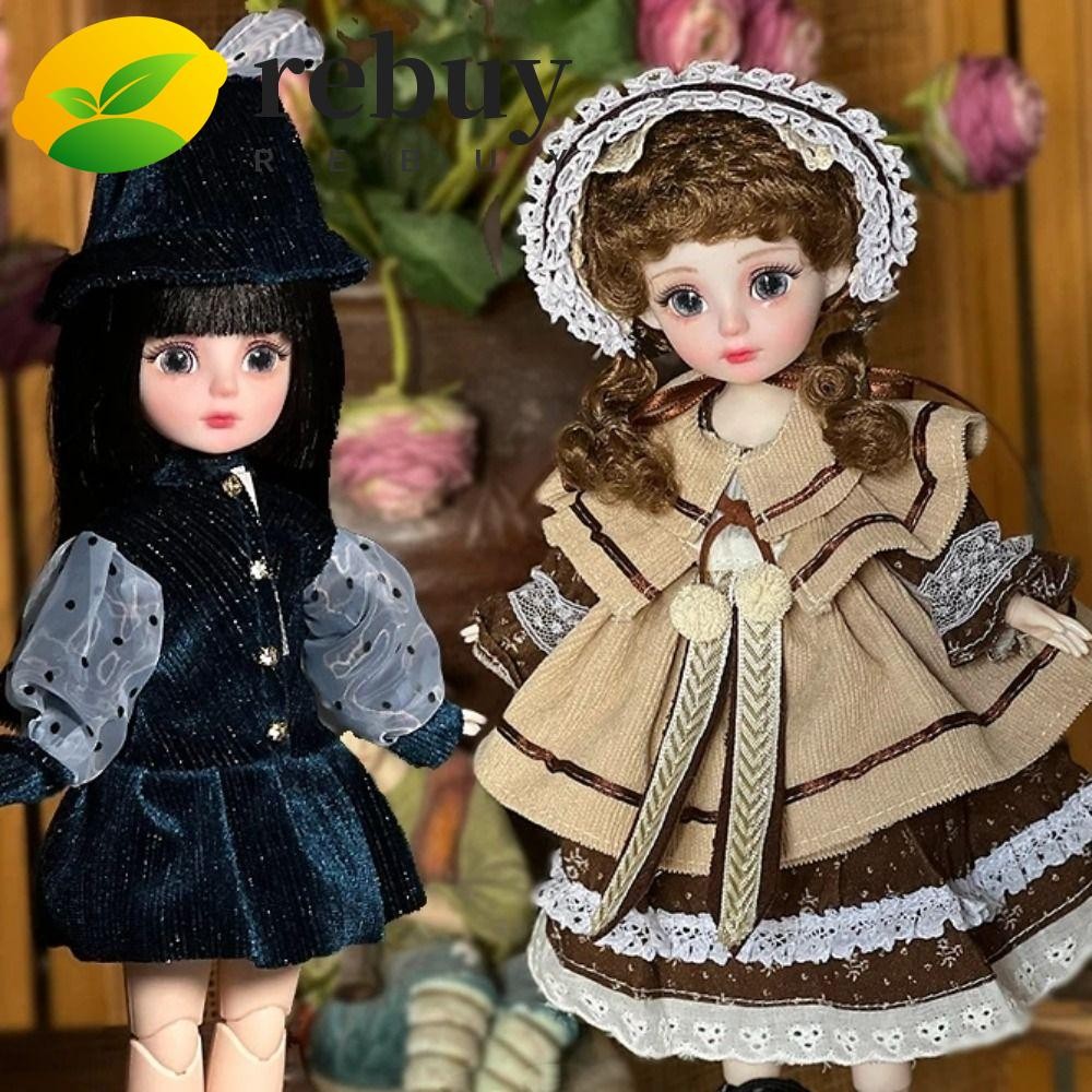 REBUY 1 Set 30cm Bjd Doll with Clothes, 1/6 SD Attractive Eyes Princess ...
