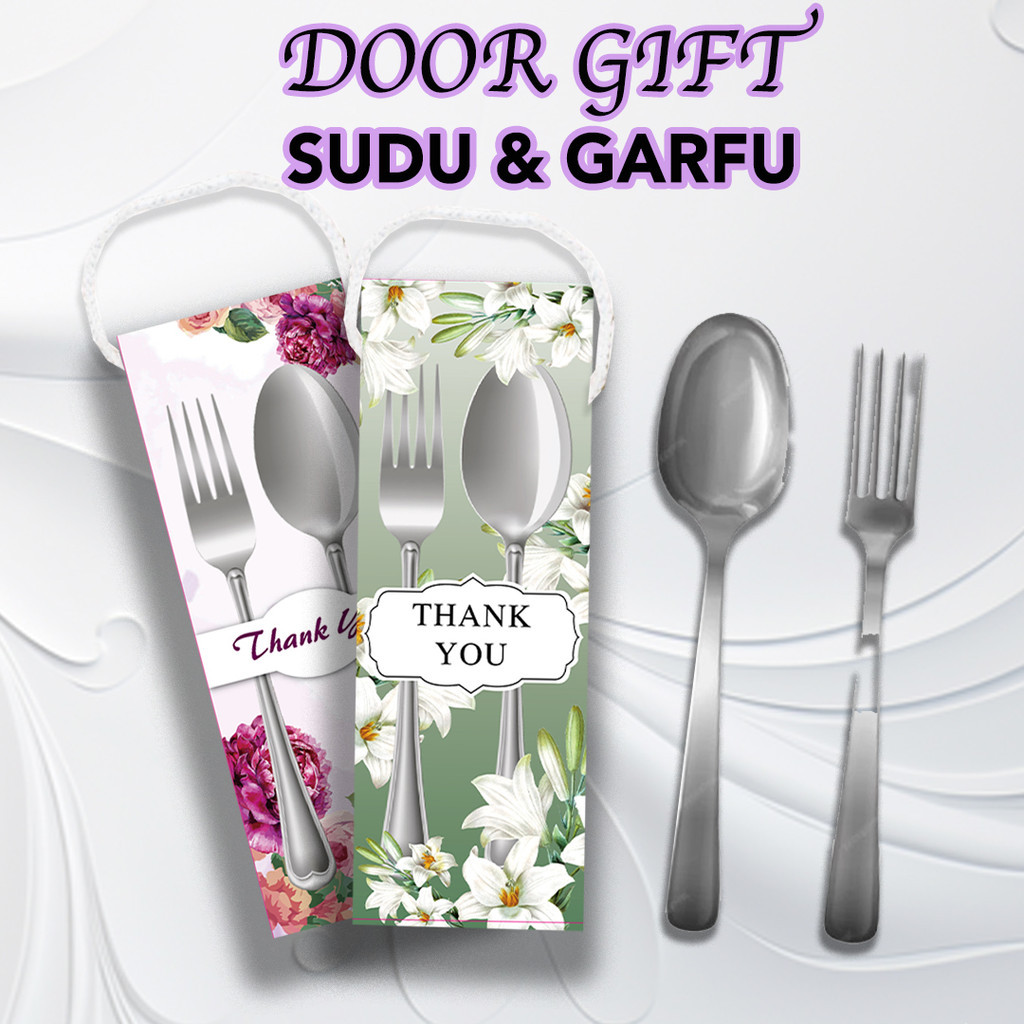 1SET PROMOSI DOORGIFT SUDU GARFU / STAINLESS STEEL CUTLERY / DOORGIFT ...