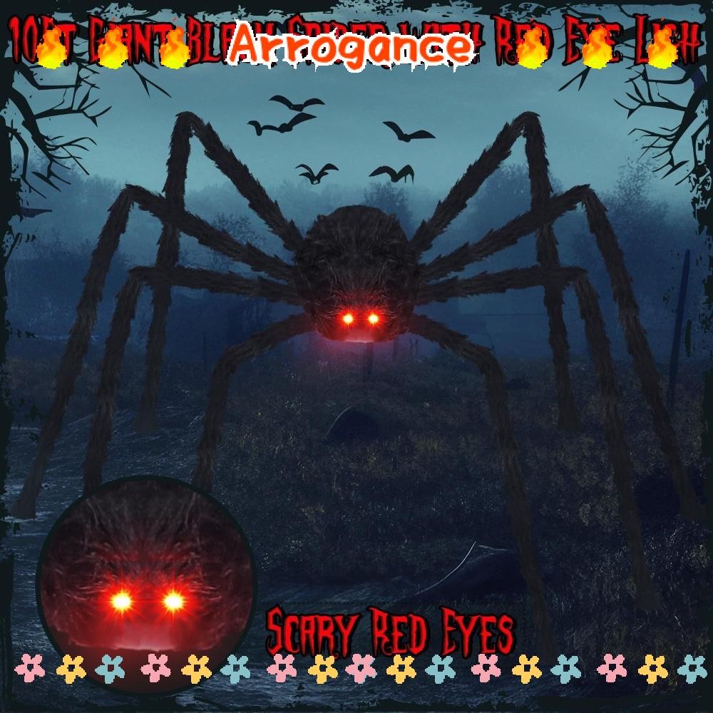 ARROGANCE Halloween Glowing Spider, Giant Realistic LED Eyes Glowing ...