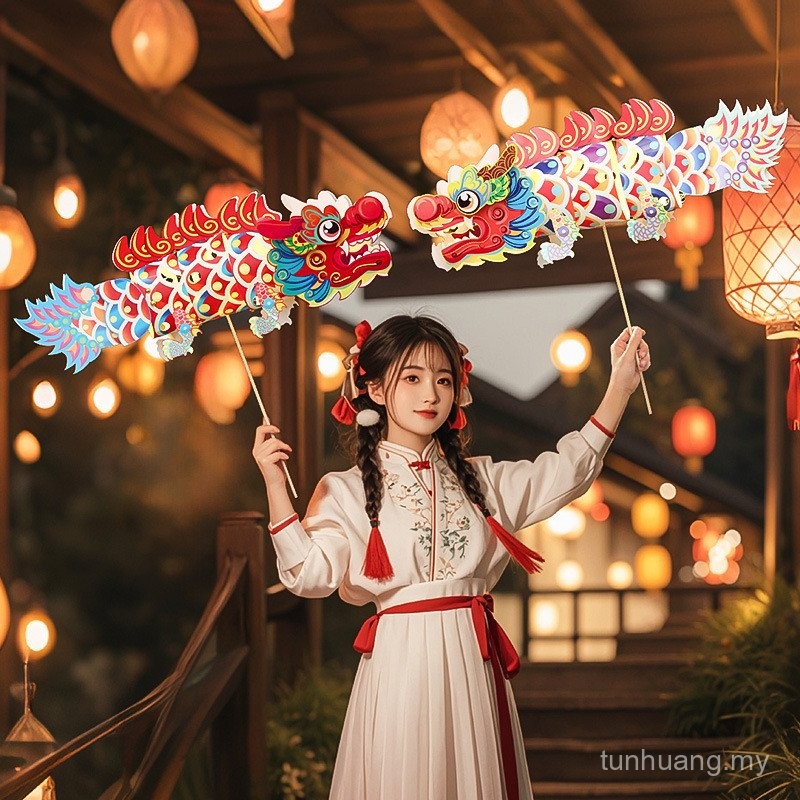 2025 Year of the Snake Children Handmade diy Dragon Dance Paper Lantern ...