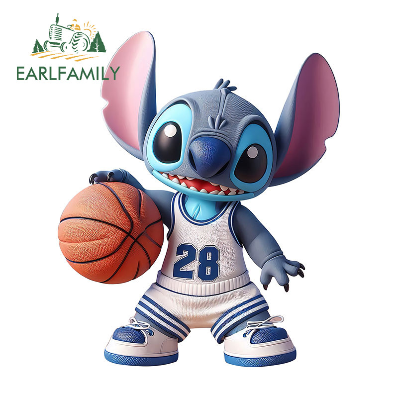 EARLFAMILY 13cm Stitch Cartoon 3D Car Stickers Windshield Motorcycle ...