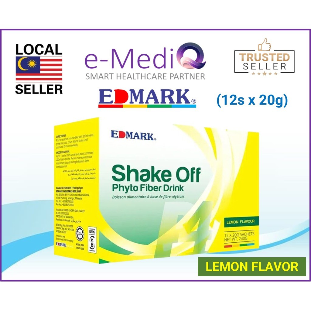Edmark Shake Off Phyto Fiber Drink - Lemon Flavour 20g X 12 Sachet (Exp ...