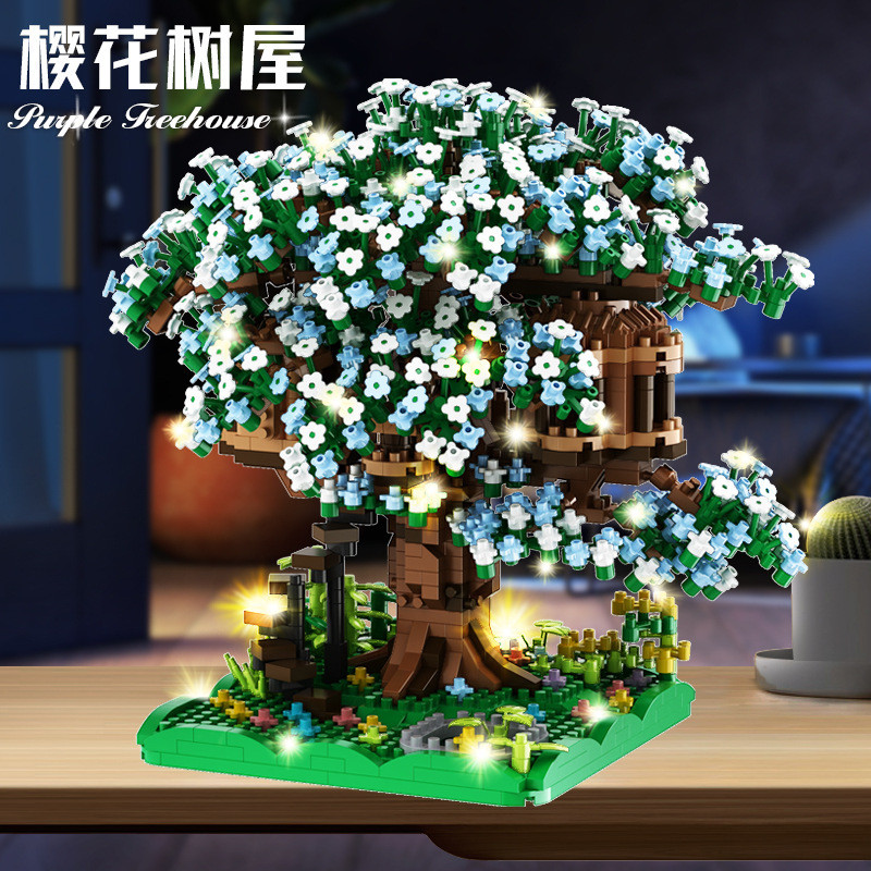 Compatible Lego Sakura Tree House Girls Creative Bouquet Assembling ...