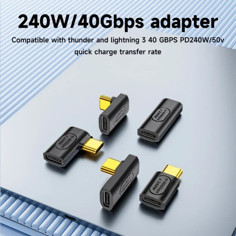 240W USB C Extender Adapter 90/180 Degree Type C Male to Female ...