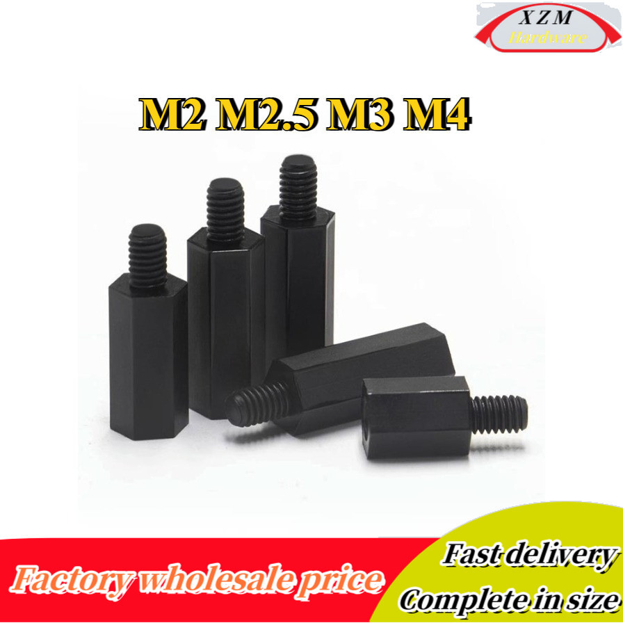 Black Nylon Isolation Column Insulation Single Head Hexagonal Column ...