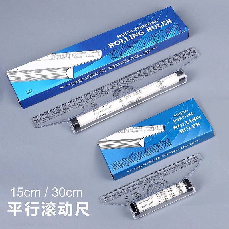30cm Parallel Ruler Multifunctional Rolling Ruler Balance Professional ...