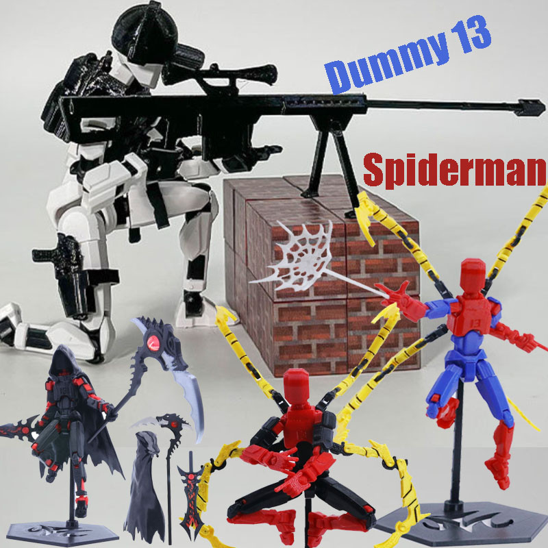 T13 Action Figure Lucky 13 Spiderman Dummy 13 Movable Joints Assemble ...