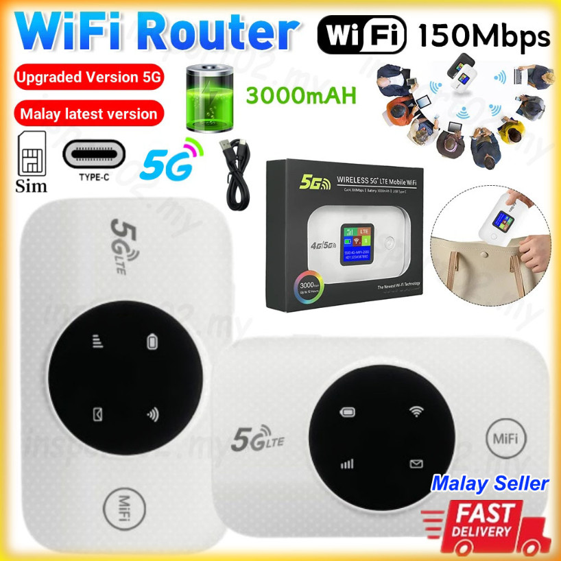 【Malay Version】Wifi Router Portable Mini 5G Unlocked Lte Pocket WiFi ...