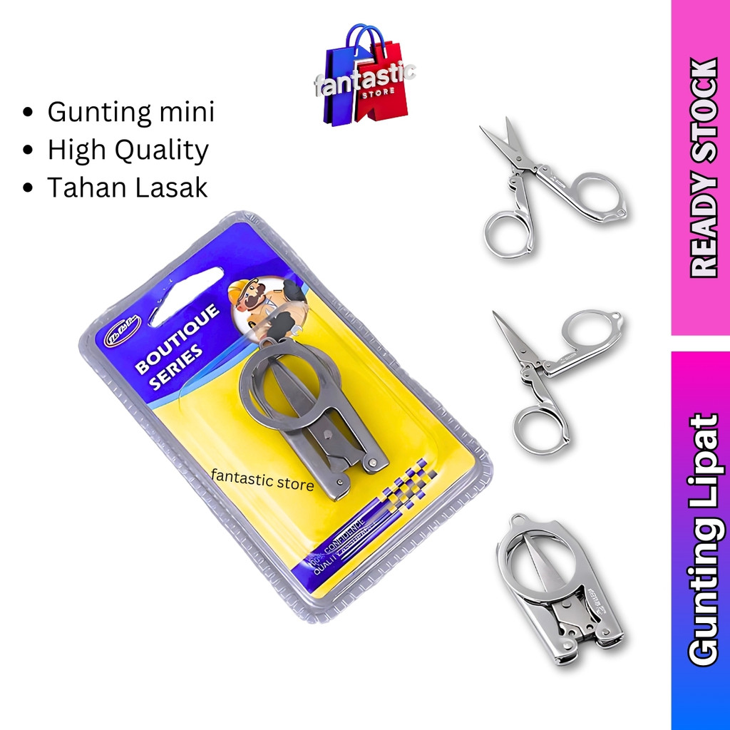 Gunting Kecil Boleh Lipat Steel Mini Foldable Sccisors Easy Pack ...
