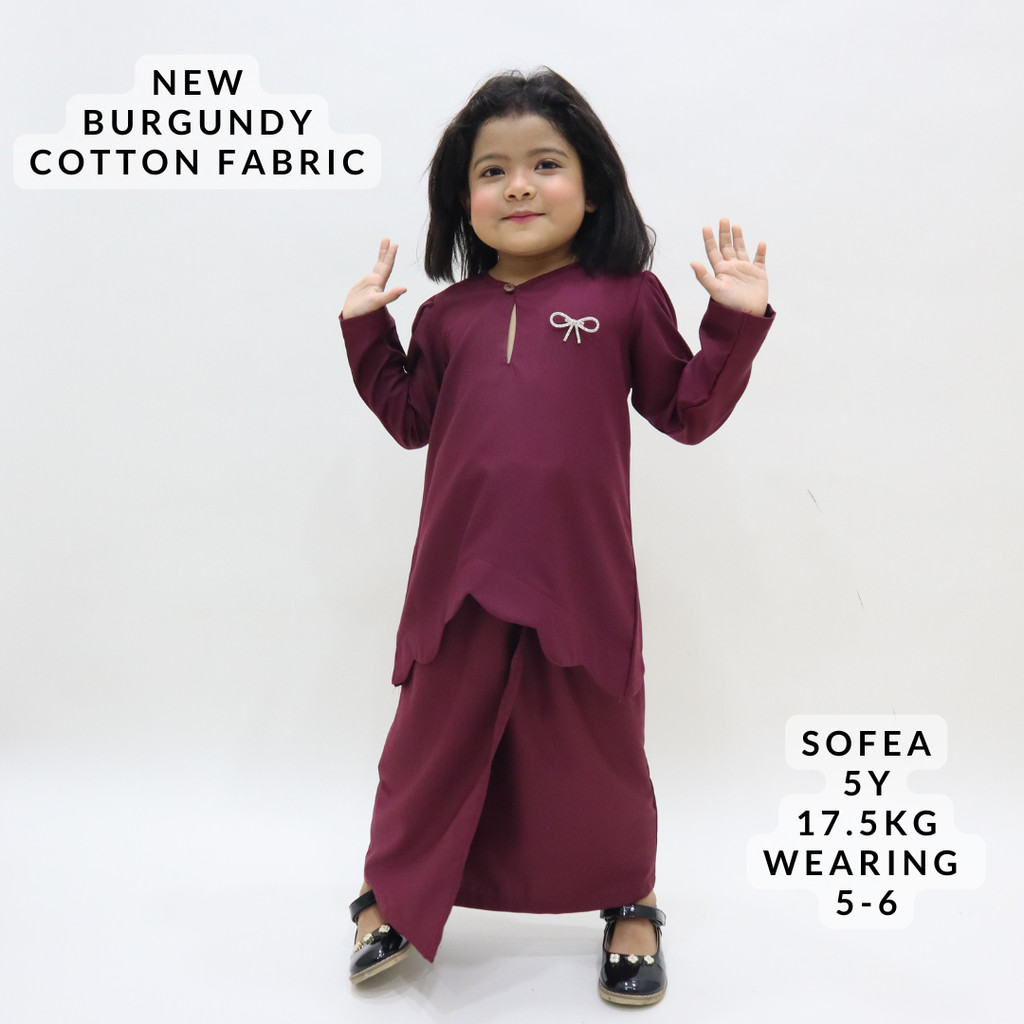 Bumsnbums Kurung Kid's in BURGUNDY for baby 6m-12m till 11y-12y big ...