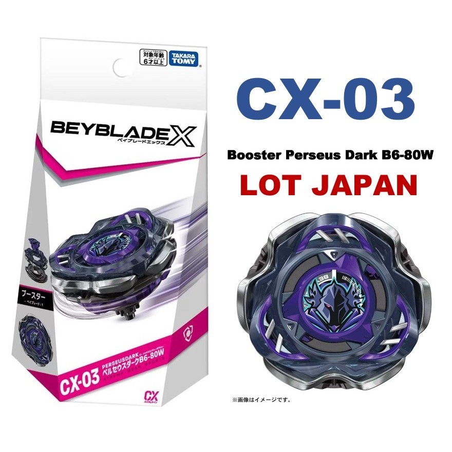 BEYBLADE X CX-03 ️ Booster Perseus Dark B6-80W Gyro Genuine License Lot Japan Takara Tomy ...