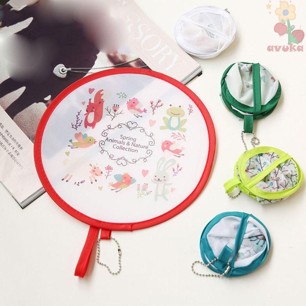 AVUKA Cartoon Folding Fan, Portable Fun Designs Handheld Round Fan ...
