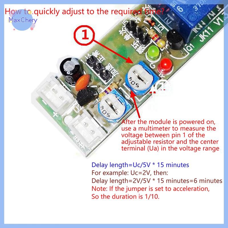 MCHY> JK11 Adjustable Cycle Timer Delay Relay Switch Relay DC 5/12/24V 0 -100s/0-15/30/60/120 ...