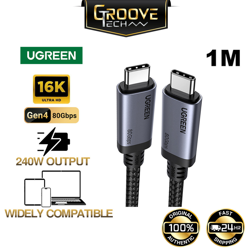 UGREEN PD 240W USB C to USB C Cable USB4 Gen4 Data 80Gbps Video Display ...