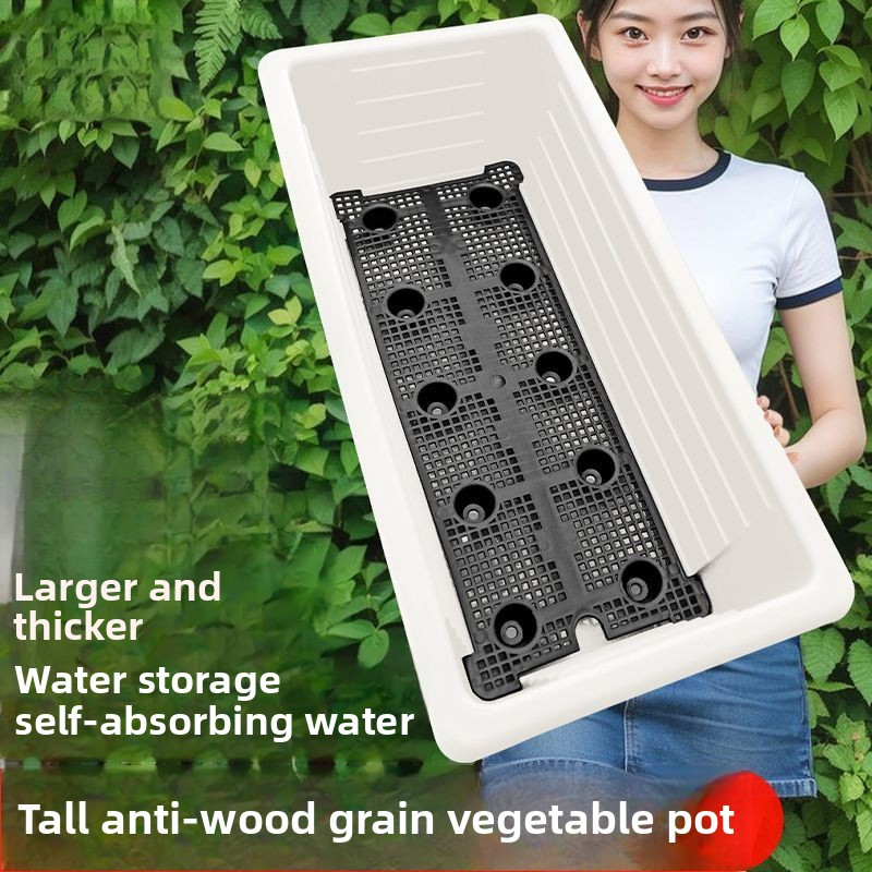 Thickened Extra Large Planting Basin Resin Rectangular Long Vegetable ...