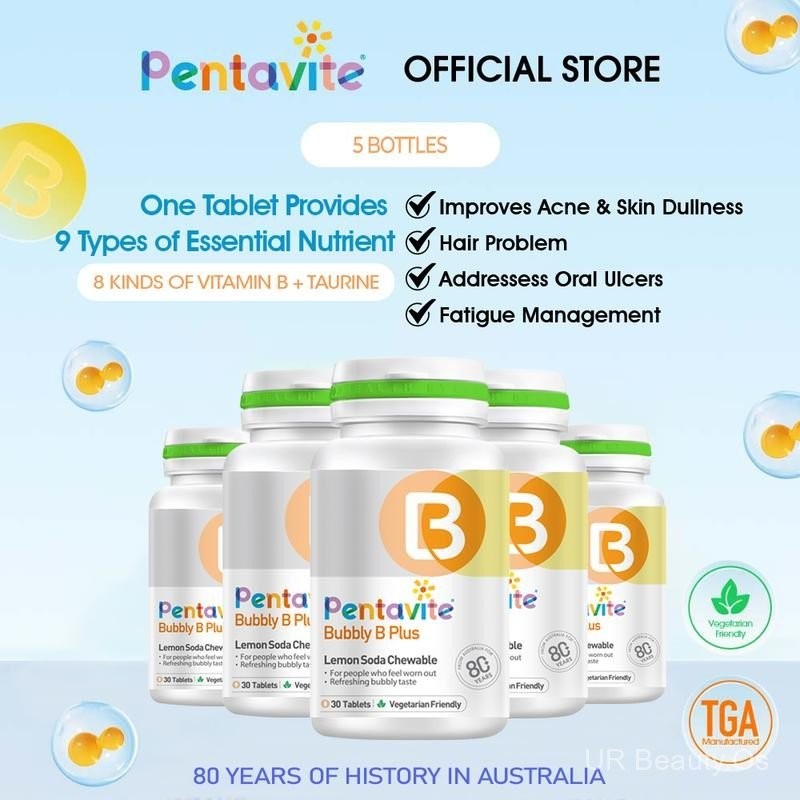 [Family Value Pack] Pentavite Bubbly B Vitamins Plus Energy Lemon Soda ...
