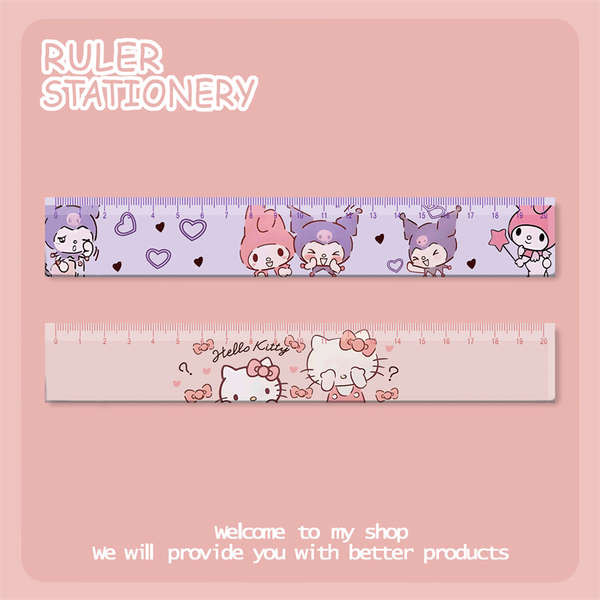 ruler set alat tulis Warna Sanrio alat tulis pembaris lurus pelajar ...