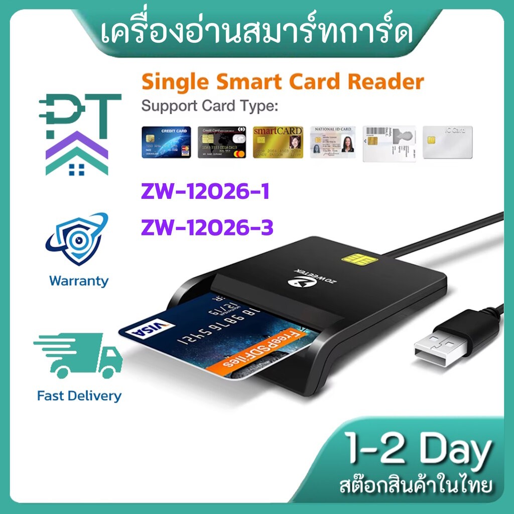 ZOWEETEK Card Reader Smart Id Model ZW-12026-1 ZW-12026-3 | Shopee Malaysia