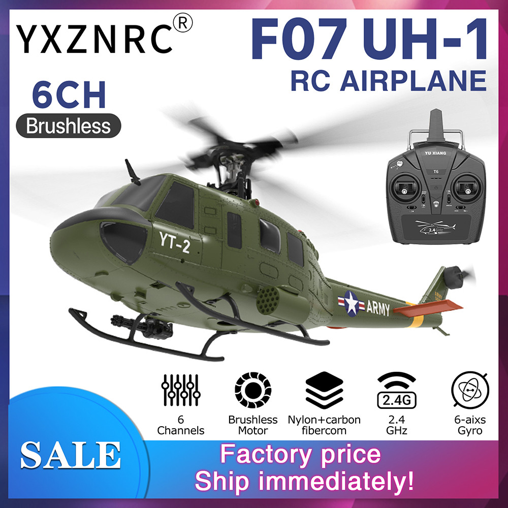 YUXIANG F07V UH-1 Aileronless Helicopter UH-1D 2.4G 6CH Dual Motor 6-axis Gyro RC Airplan 1/34 ...
