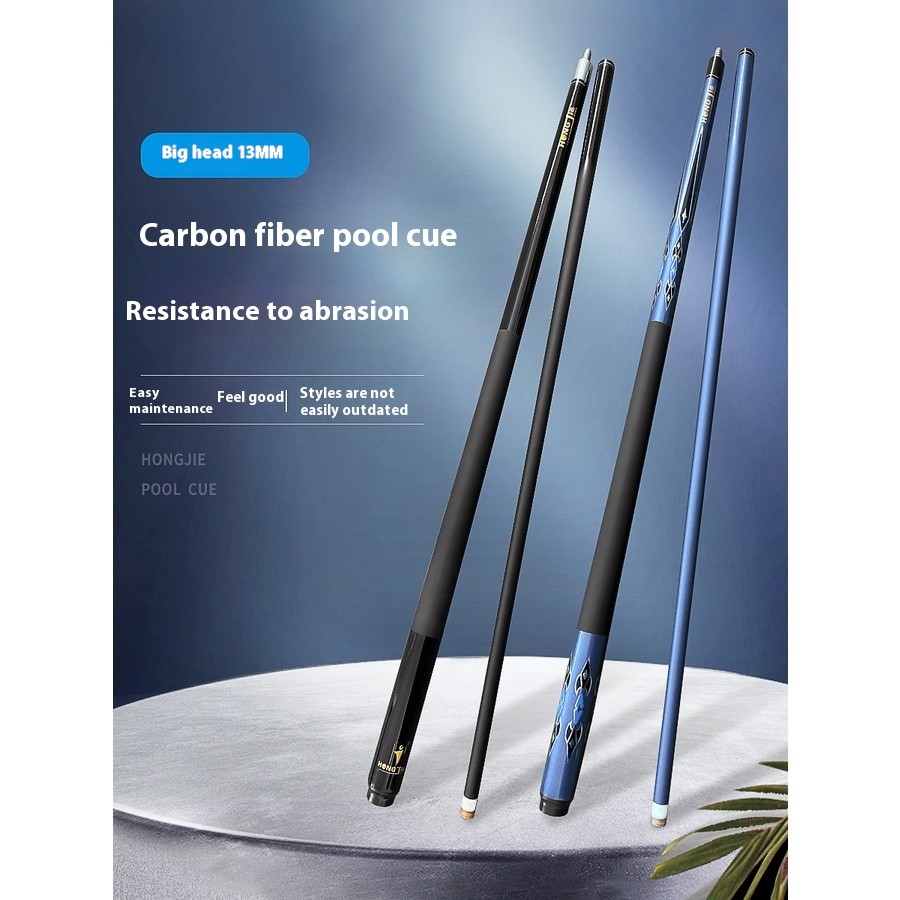 Snooker cue 1/2 split carbon fiber billiard cue 9.5MM/13MM pointed small head Chinese black ...