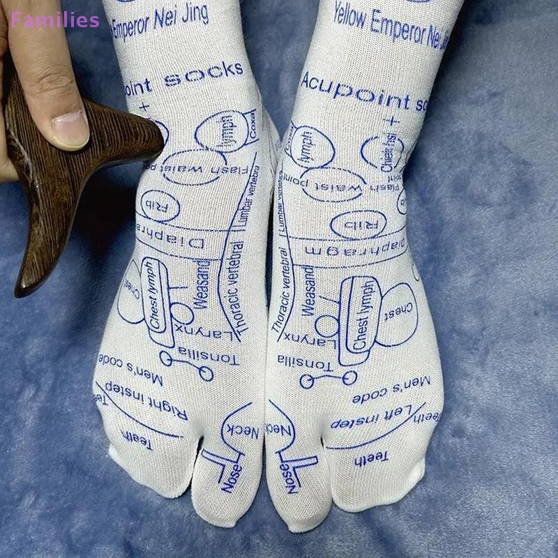 NEW Reflexoy Socks Men Women Foot Massage Meridian Acupoint Reflex Area ...
