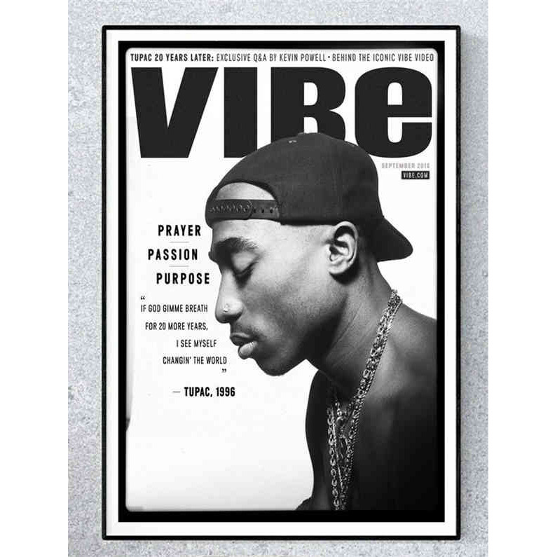 Popular Canvas Print Tupac Shakur Canvas Wall Art Modern Hip Hop 2Pac ...