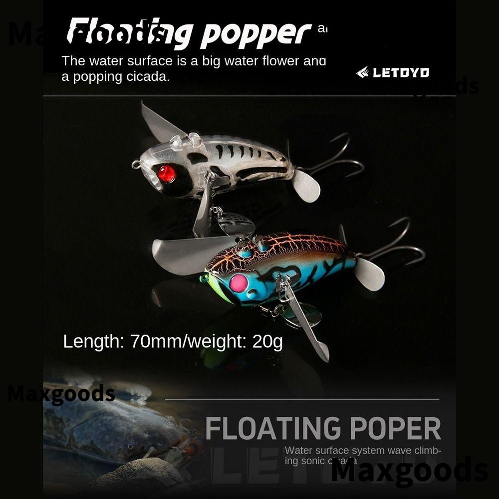 MAX Propeller Warbler Lure, Floating 70mm 20g Surface Bait, 2024 Sequin ...