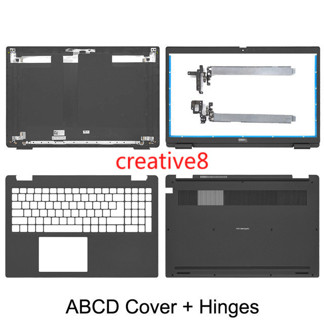 NEW For Dell Laptop LCD Back Cover Front Bezel Hinges Palmrest Upper Bottom Base Case Black ...