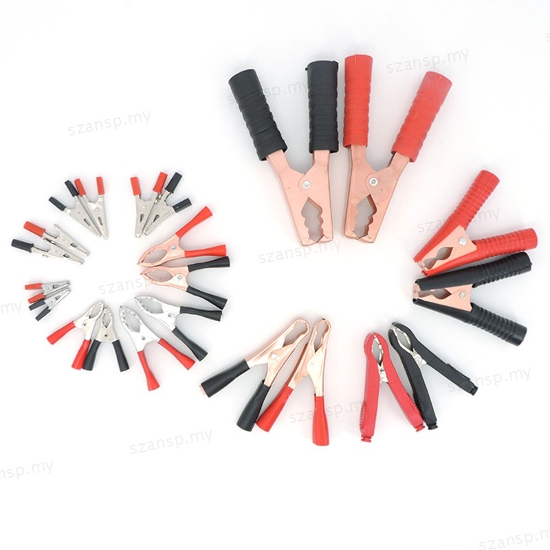 5A 50a 200A 50mm 100mm Alligator Clips Crocodile clamp Red Black Metal ...