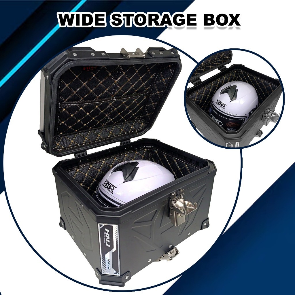 Aluminum Alloy Hard Plastic Motorcycle Helmet Compartment Box Hero 45L ...