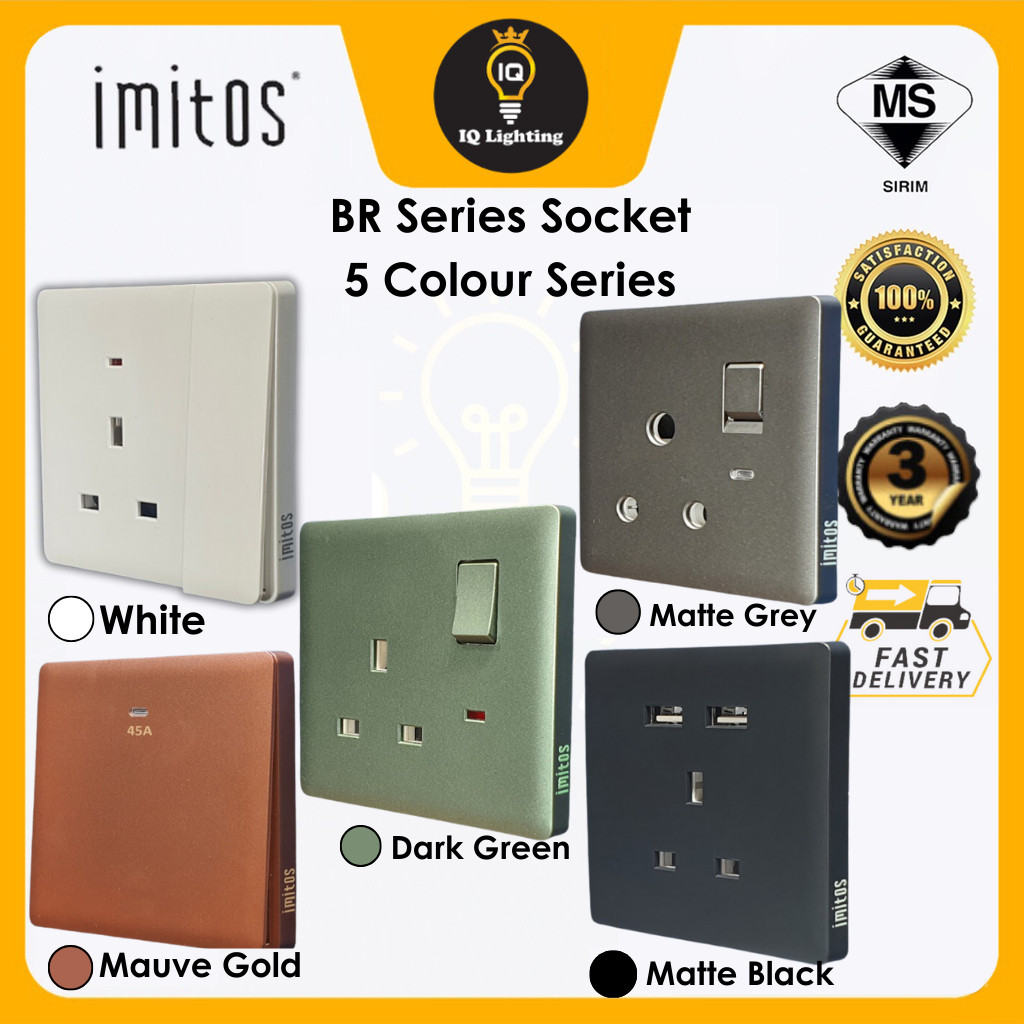 🔥SIRIM🔥 Imitos BR Series Socket Modern Wall Switch Design Suis Dinding ...