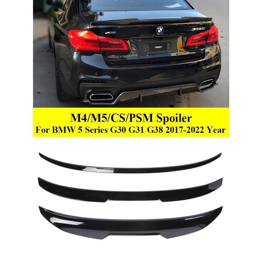 Rear Bumper Trunk Boot Spoiler Lip For BMW 5 Series G30 Gloss Black M5 ...